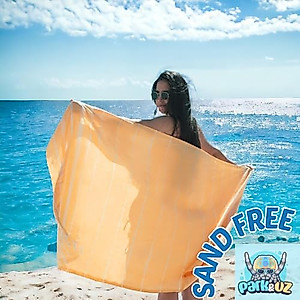 Park & Oz Turkish Beach Towel – Oversized 100% Cotton Quick-Dry & Sand-Free Blanket 72" x 40" – Ultra-Absorbent, Lightweight & Compact Pool Towel for Beach, Travel, Spa, Gym, Camping & Home
