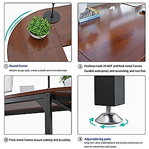 Foxemart L Shaped Desk Corner Desk 58" Computer Gaming Desk PC Table Writing Workstation for Home Office, Large L Study Desk 2 Person Multi-Usage Tables Modern Simple Desk with Storage Bag & CPU Stand