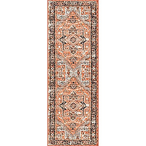 nuLOOM Florence Vintage Persian Runner Rug, 2' 6" x 6', Rust