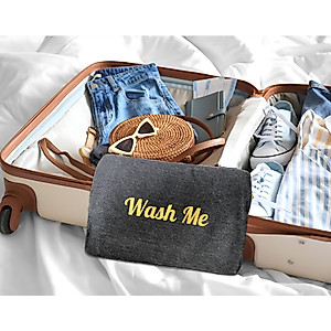 Travel Fanatics Canvas Two Sided Travel Laundry Bag - Washable Laundry Bag with Clean and Dirty Sides - Wash Me & Wear Me - Black