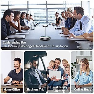 KAYSUDA Bluetooth Conference Speakerphone SP300KIT 2pk Bundle, up to 16 Attendees, 18H Call Time, 360°Voice Pick-up 2x6 AI Echo & Noise Canceling Microphones, Daisy Chain