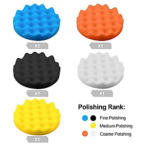Harewu 17 Pcs Polishing Pads Kit,3 Inch Sponge Buffing Pads,Buffer for Car Detailing, Polishing Wheel for Drill,Car Buffer Polisher Kit Drill Buffing Kit for Car Polishing, Waxing, Sealing Glaze
