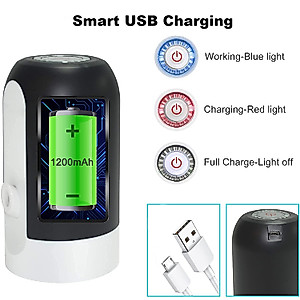 Vshinic Water Bottle Dispenser, Water Bottle Pump USB Charging Automatic Drinking Water Pump Water Jug Pump Electric Water Dispenser Water Bottle Switch for Universal 5 Gallon Bottle - Black