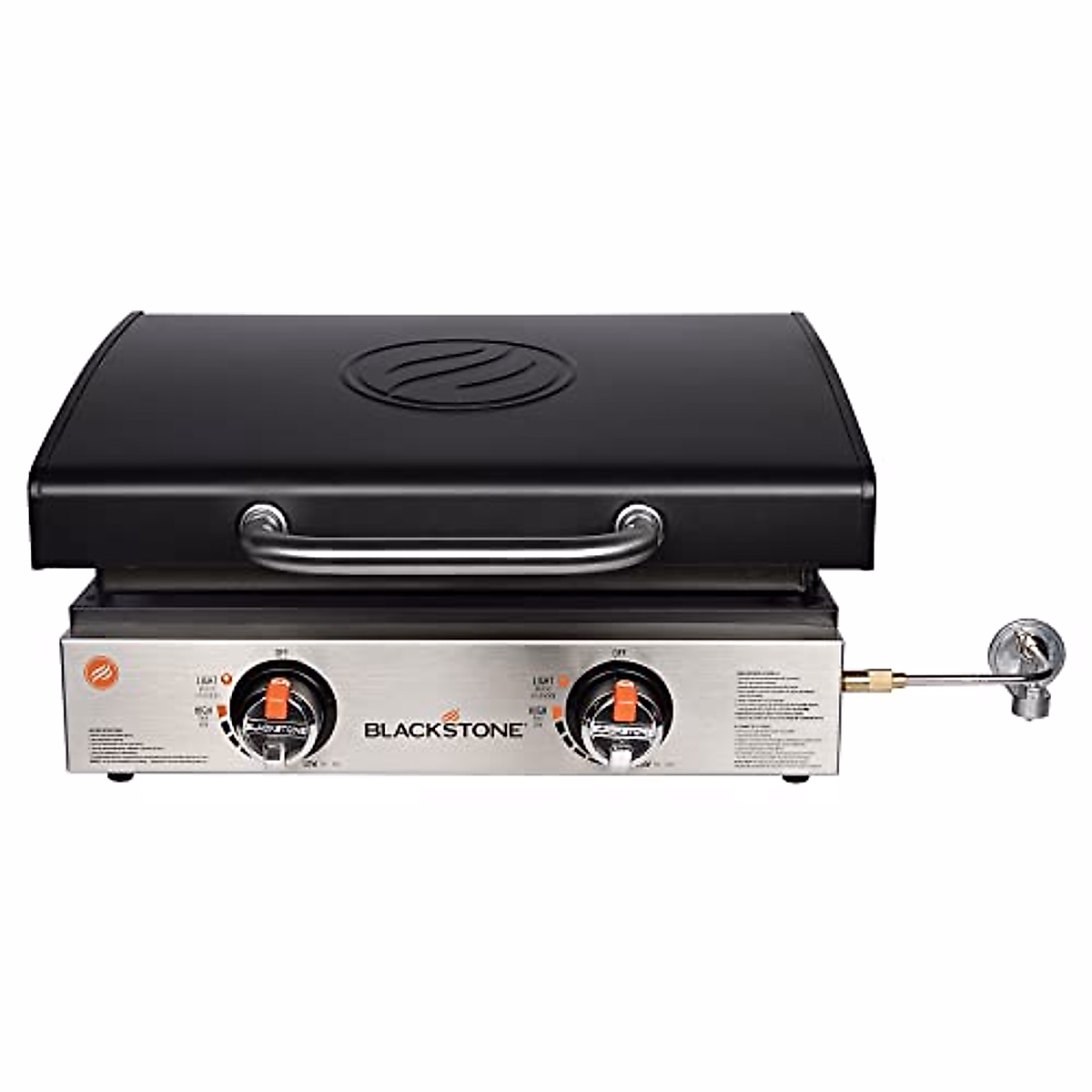 Blackstone 1813 Stainless Steel Propane Gas Hood Portable, Flat Griddle Grill Station for Kitchen, Camping, Outdoor, Tailgating, Tabletop, Countertop – Heavy Duty, 12, 000 BTUs, 22 Inch, Black