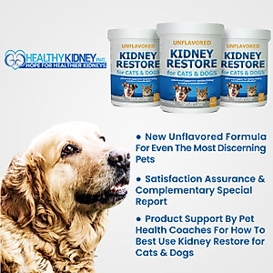 Kidney Restore Cats & Dogs Unflavored for Supporting Normal Kidney Function, Creatinine, Pet Renal Kidney Health Supplement Felines Canines