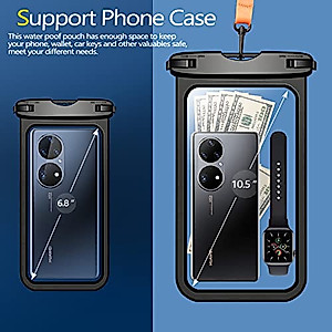 HIGHGO 10.5" Large IPX8 Waterproof Phone Pouch, IPX8 Underwater Case Cell Phone Dry Bag for iPhone 13 Pro Max/12/11/XR/X/8,Galaxy S22/S21,Perfect for Boating Swimming Snorkeling Kayakin Black