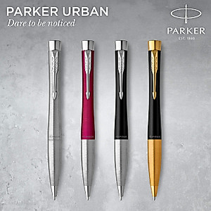 PARKER Urban Twist Ballpoint Pen | Vibrant Magenta with Chrome Trim | Medium Point Blue Ink Refill | Gift Box