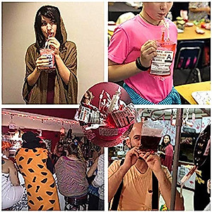 IV Blood Energy Bag for Drinks Halloween Theme Party, Costume Props Container 11.5oz With labels+clips (25pcs)