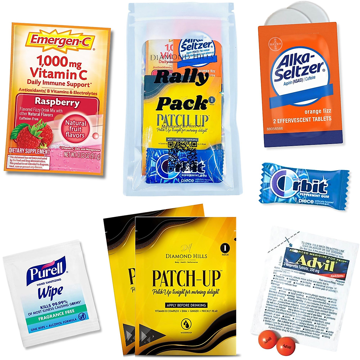 Diamond Hills Adult Party Kit Supplies in Bag, Bachelor and Bachelorette Party Favors, Bridesmaid Gifts, Emergency, Rally Pack, 4pk