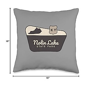 Nolin Lake State Park Kentucky KY Souvenirs Nolin Lake State Park Kentucky Welcome Sign Vacation Throw Pillow, 16x16, Multicolor