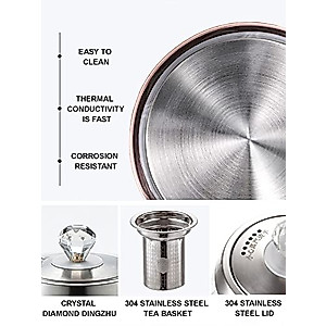 Hokcus Classic Kettle with 3Mins Quick Quiet Boil, Automatic Shutoff, Tea Heater Hot Water Boiler,Dry Burn Prevention 1L Base/1Kettle/1Kettle