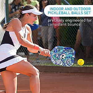 Pickleball Balls Indoor and Outdoor, 40 Holes Yellow Pickleball Balls for Outdoor Sport & 26 Holes Green Pickle Ball for Indoor, Highly Durable and Consistent Bounce