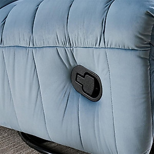 Swivel Recliner Chair, 360° Swivel Leisure Living Room Chairs with Side Pocket & Footrest, Comfy Lounge Lazy Reading Sofa Chair Accent Chairs for Bedroom, Small Space, Blue