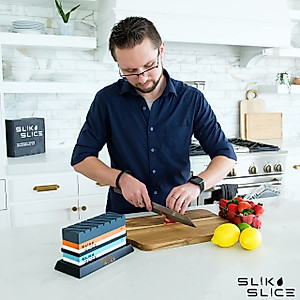 All-In-One Professional Grade Whetstone Knife Sharpening Stone Set - Premium Dual Grit 400/1000 3000/8000 With Bamboo Base, Fixed Angle Guide, Polishing Compound, Leather Strop & More!