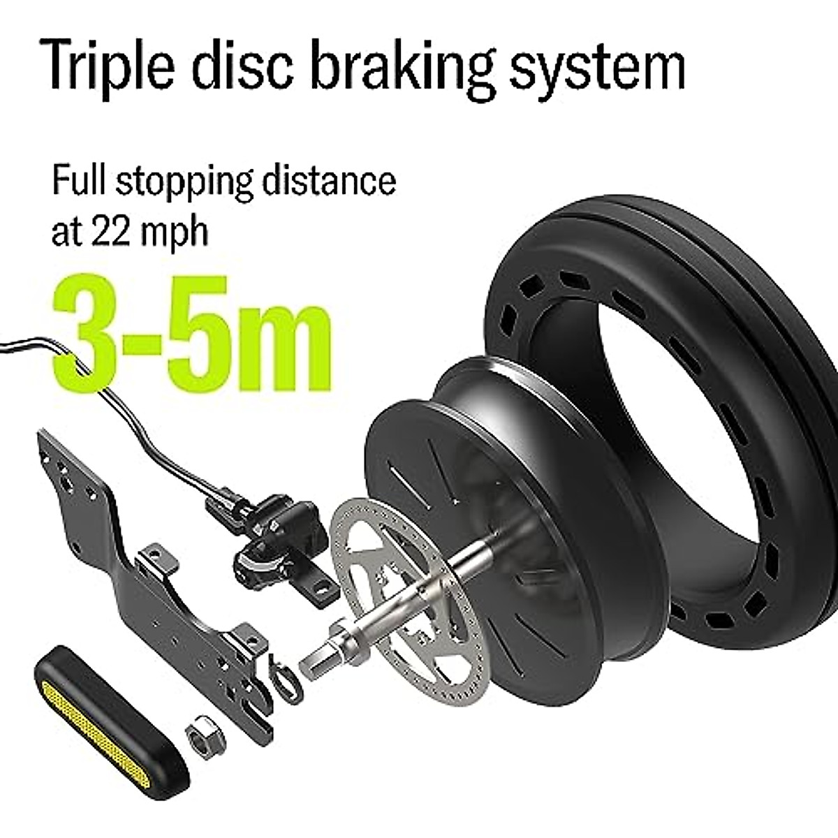 Lazy BOT X Electric Scooter 350W (500W Max) Motor, Best Battery up to 28 Mile Range, 18 MPH, Triple Pro-Disc Brakes, 10" Tires, Headlight, Front + Rear Suspension