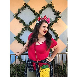 Yuboo Women's Pineapple Purse, Summer Girl‘s Yellow Crossbody Shoulder Bag for Hawaiian& Tropical Party Decorations