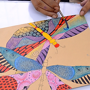 Anna by Anuschka Women's Anna Anuschka Hand Painted Women s Genuine Leather Slim Medium Crossbody Dancing Dragonflies, Dancing Dragonflies, One Size US