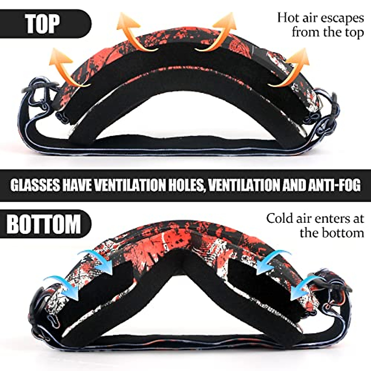 lunbowon Motorcycle Glasses Riding Goggles Safety Glasses Helmet Motorcycle Accessories, ATV Dirt Bike Goggle Dustproof Powersports Protective Gear for Men Women