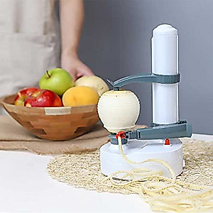 SERBESTVE potato peeler-fruit and vegetable peeling tool for kitchen-automatic rotating apple peeler-with adapter (Green)