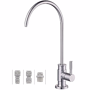 Drinking Water Faucet Brushed Nickel,Wellup Reverse Osmosis Faucet for Non Air Gap RO Water Filtration System, Lead-Free Stainless Steel Kitchen Water Filter RO Faucet for Kitchen Bar Sink…