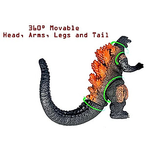 TwCare Burning Godzilla 1995, Movie Series King of The Monsters Movable Joints Action Figures Birthday Gift for Boys and Girls