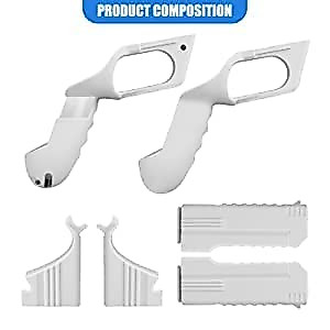 Esimen Grips Accessories for Oculus Quest 2 Grip Stock Controller Protective Shell Enhanced Gaming Experience, Arizona Sunshine Robo Recall PavlovOnward Game Accessorie (White)