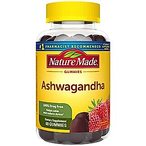 Nature Made KSM-66 Ashwagandha Gummies for Stress Support, 60 Gummies, 30 Day Supply