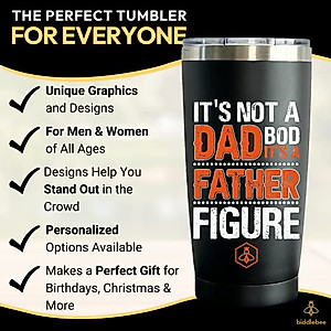 Biddlebee Gifts for Dad Travel Coffee Mug w/Slider Lid | 20oz Spill Proof Stainless Steel Insulated Cup | Dad Gifts | Gifts for Fathers Day | Birthday Gifts for Dad | Gifts for Him | Dad Bod