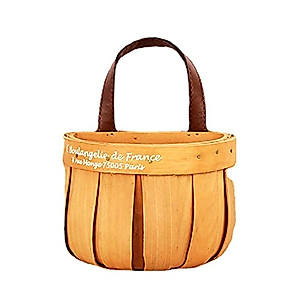 Wall Hanging Rope Basket with Handle, Woven Breathable Storage Box, Natural Flower Plants Basket Set, Decor for Porch Bedroom Entryway (A)