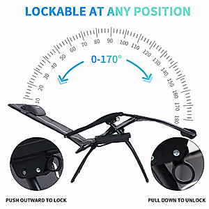 Amopatio Oversized Padded Zero Gravity Chair with Cup Holder, XXL 33" Wide Folding Reclining Lounge Chair with Footrest & Headrest for Indoor and Outdoor, Support 500LBS, Dark Grey