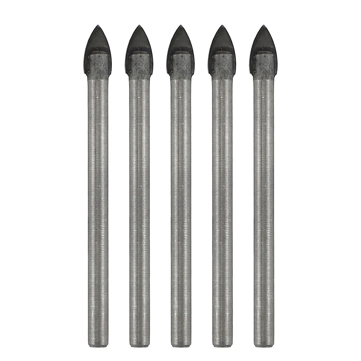 Sydien 5pcs Triangle Head Tile Drill Bit 3/16 Inch(5mm) Tip Diameter 64m Length 5/32" Shank Glass Tile Tip for Drilling Glass, Tile & Ceramic