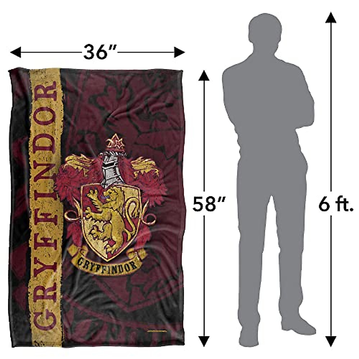 Harry Potter Blanket, 36"x58" Harry Potter House Crest Gryffindor Silky Touch Super Soft Throw Blanket
