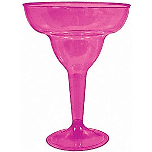 Amscan Fiesta Colors Margarita Plastic Glasses - 11 Oz. Pack of 20