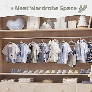 HOUSE DAY Premium Baby Velvet Hangers 50 Pack for Kids, Non Slip Baby Clothes Hangers for Closet, 11 Inch Children's Hanger Space Saving on Baby Organization, Gray