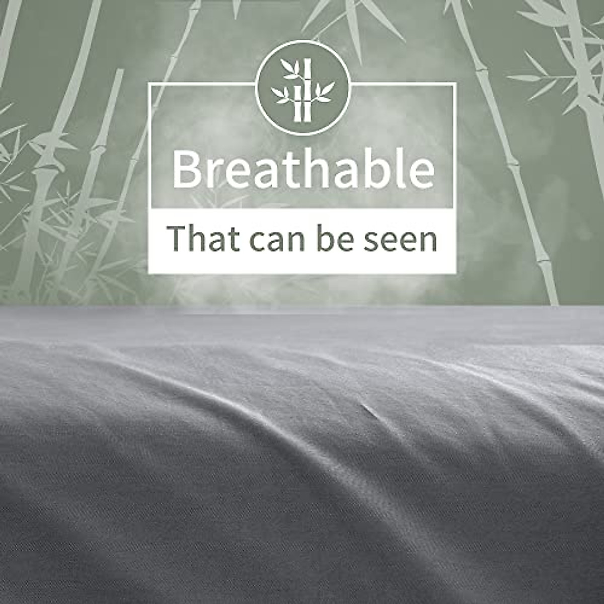 Shilucheng 100% Cooling Bamboo_ Sheets Set- King Size 1800 Thread Count Soft Bed Sheets,16 Inch Deep Pocket,Breathable,Comfortable and Pilling Resistant -4PC(King,Dark Grey)