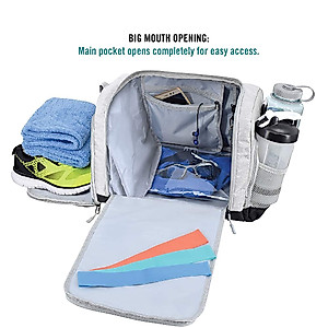 Ultimate Gym Bag 2.0: The Durable Crowdsource Designed Duffel Bag with 10 Optimal Compartments Including Water Resistant Pouch, Silver, Medium (20")