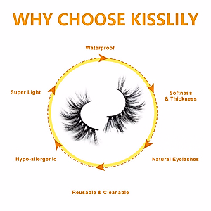 Kisslily 5 Pairs 20mm 3D Real Mink Eyelash Pack Fluffy False Eyelashes Extension Multi Pack Handmade Reusable Criss-cross Dramatic Thick Lash（188）