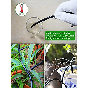 Kalolary 500Pcs Barbed Tee Irrigation Fittings, 1/4 Inch Tube Universal Drip Irrigation Connector Compatible with Watering Systems, 4/7mm Hose Automatic Irrigation Adapter