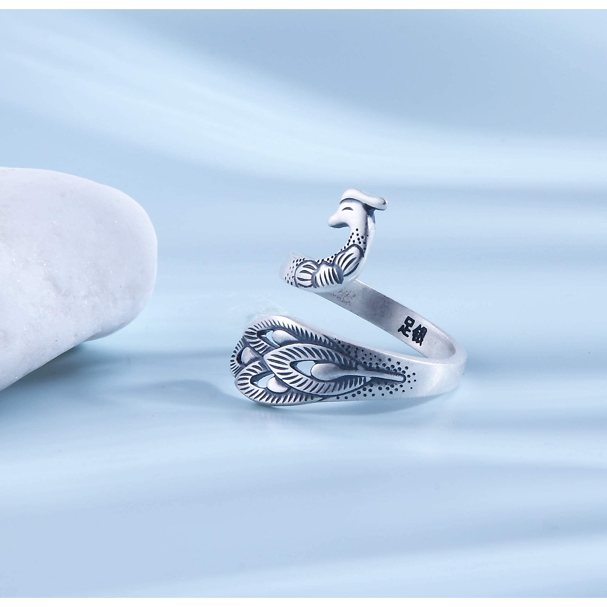 Helen de Lete Vintage Phoenix Wonder Bird 925 Sterling Silver Adjutable Ring