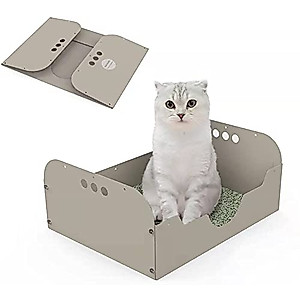 Disposable Open Cat Litter Box- Portable and Foldable Kitty Litter Box for Travel,Low Entry Litter Pan for Small/Large Cats, Rabbits, Dogs-Upgrade Version