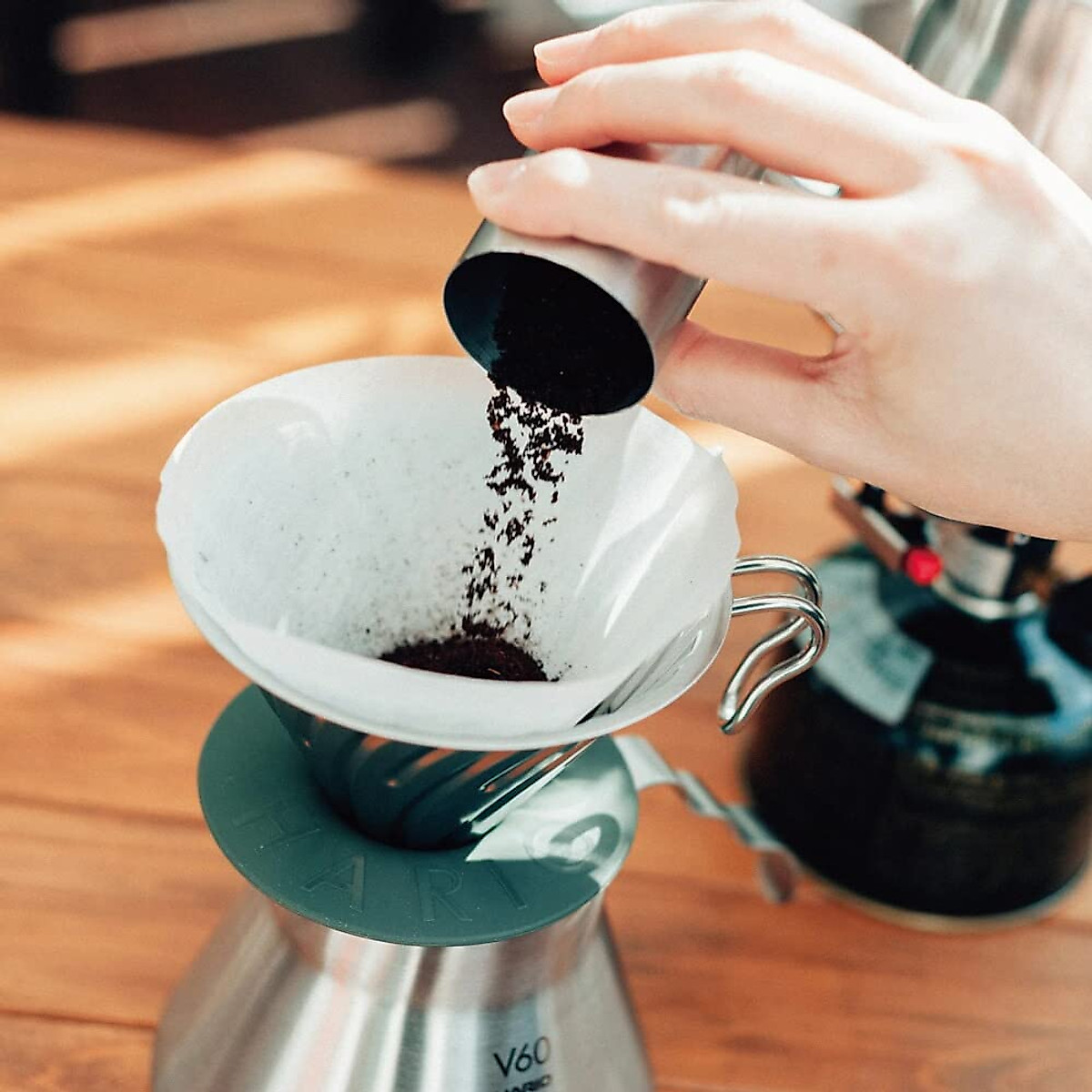 HARIO O-VDM-02-HSV V60 Metal Dripper, For 1 to 4 Cups, Silver, Made in Japan