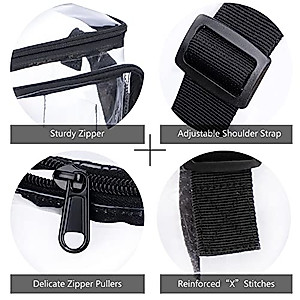 BORMELUN 2Pack Clear Lunch Bag for Work Correctional Officers - Plastic Transparent Lunch Tote Stadium Bags See Through Womem and Men,10.6x8.6x6 inch