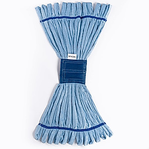 Matthew Cleaning Microfiber Tube Mop(Meduim,Blue,3Pack)Heavy Duty Mop Head Replacement,excellent absorbency,Premium launderability,Reusable,Loop end for Home,Commercial&Industrial Use-Incl.2Pcs Cloths