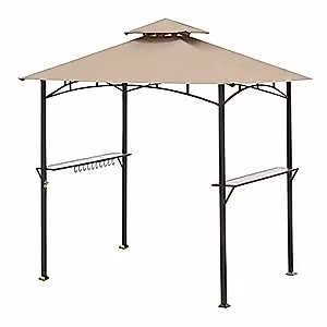 Ontheway 5FT x 8FT Double Tiered Replacement Canopy Grill BBQ Gazebo Roof Top, for Gazebo Model L-GZ238PST-11 Only