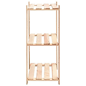 BIGBARLEY Shelving Unit, Storage Organizer for Home, Garage, Basement, Shed and Laundry Room, 3-Tier Storage Rack 23.6"x15"x35.4" Solid Pinewood 330.7 lb