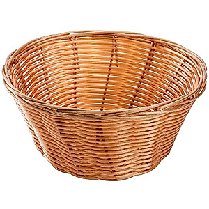 Yesland 12 Pack Plastic Round Basket Small Gift Baskets - 7 Inch Woven Bread Roll and Food Serving Baskets - Food Storage Basket Bin for Kitchen, Restaurant, Centerpiece Display, Christmas Gifts