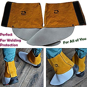 ZaoProteks ZP3002 Cowhide Leather Heat and Abrasion Resistant Welding Spats, Welding Boot Protectors, Welding Shoe Cover, Welding Gaiters