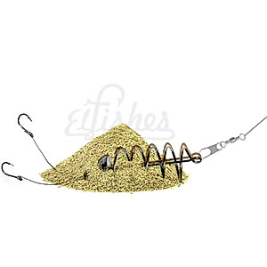 3pcs Carp Steel Spring Bait Fishing Feeder 0.85oz / 25g Set Fishing Hook Rig #4 Coarse Fishing Terminal Tackle