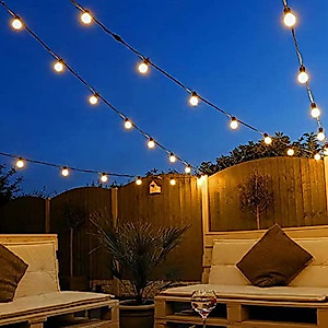 FRIXCHUR 49 FT Black Outdoor String Lights Waterproof Connectable Hanging Lights for Backyard Porch Deck Garden E26 Socket Base Patio Lights (Light Bulb not Included)