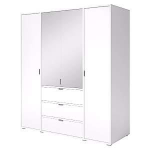 Mod-Arte Shaker 71" Wardrobe Cabinet in White with Glass Door